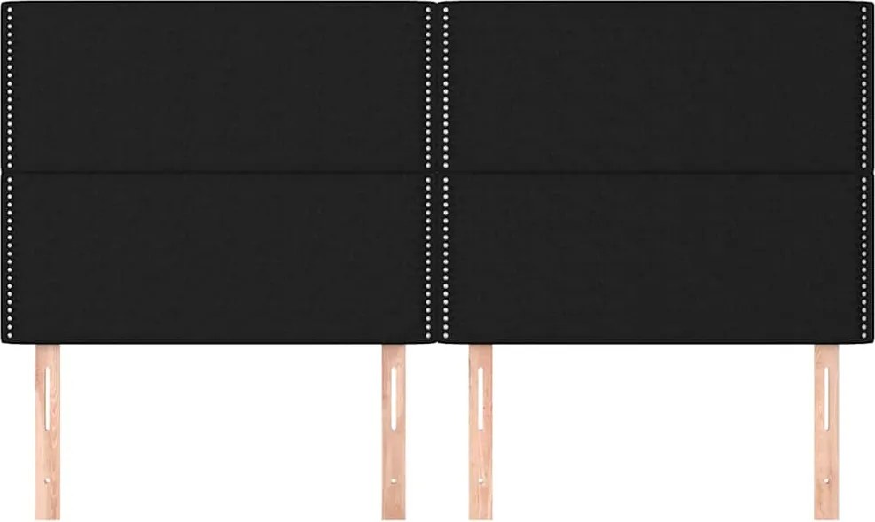 Čelo postele černé 200x5x118/128 cm látkové 3116216