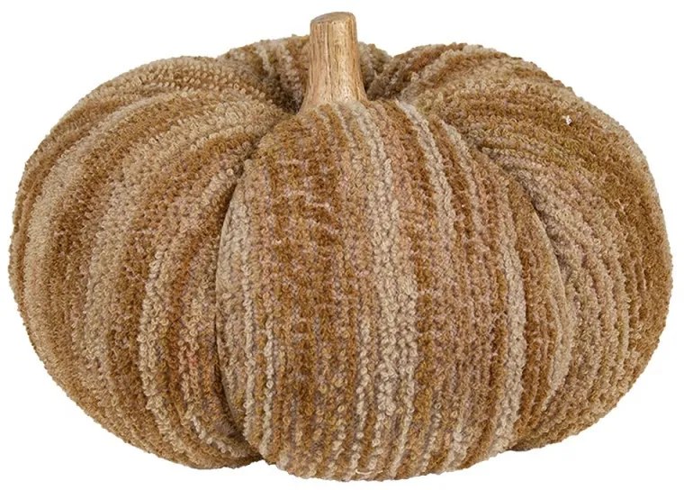Hnědo-béžová látková dekorace dýně Pumpkin XXL - Ø 25*16 cm