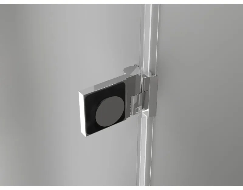 Mexen Lunar-B, pravostranný výklopný sprchový kout 70 x 70 cm, 8mm čiré sklo, chromový profil, 832-070-070-01-00-P