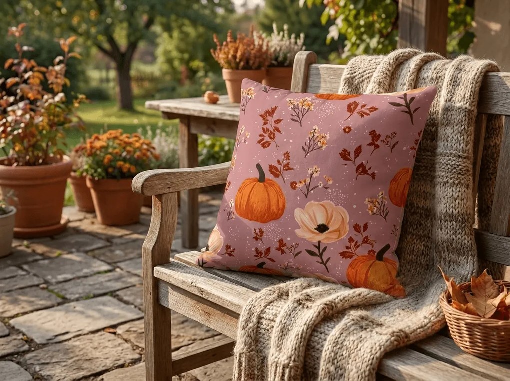 Povlak na polštář z mikrovlákna PUMPKINS ROSAVIE 45x45 cm, starorůžový