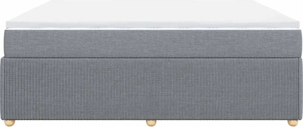 Box spring postel s matrací světle šedá 200 x 200 cm textil 3285595