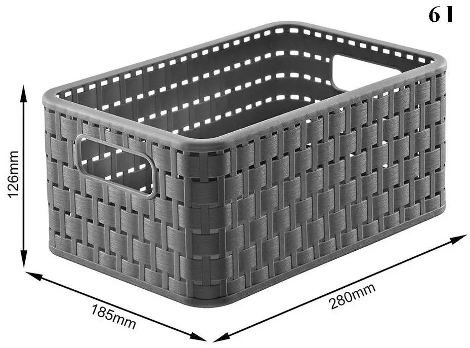 Úložný košík Country 6 l, antracitový