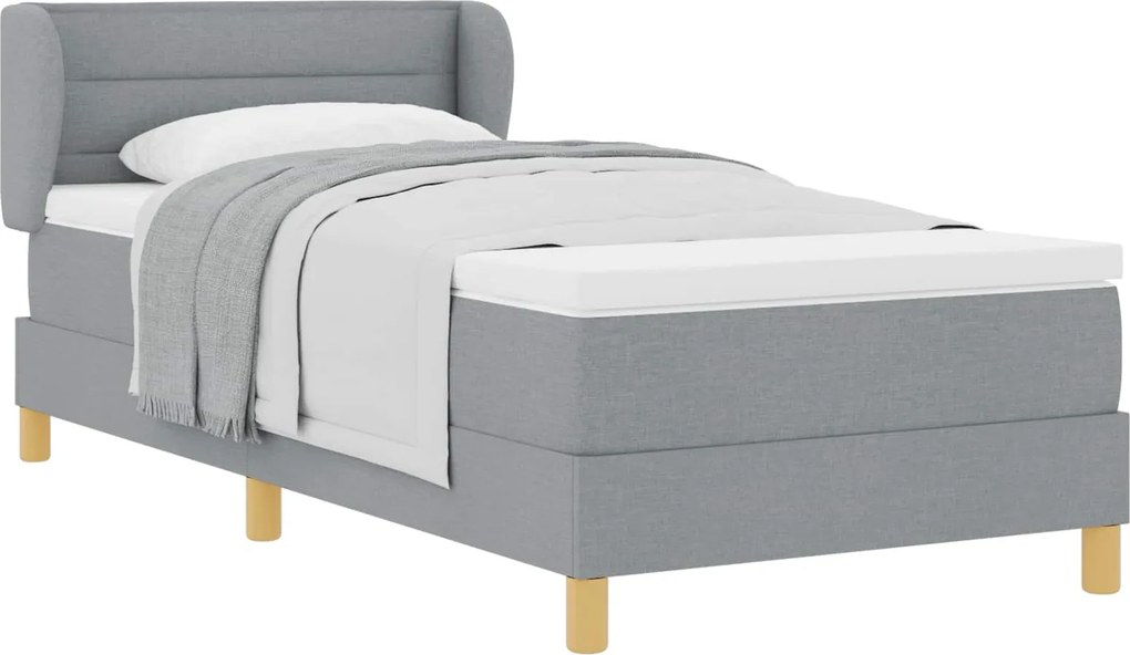 Postel s boxspringem s matrací Světle šedá 80 x 200 cm textil 3340115
