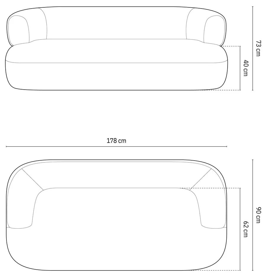 Světle šedá pohovka z textilie bouclé 178 cm Jenny – Micadoni Home