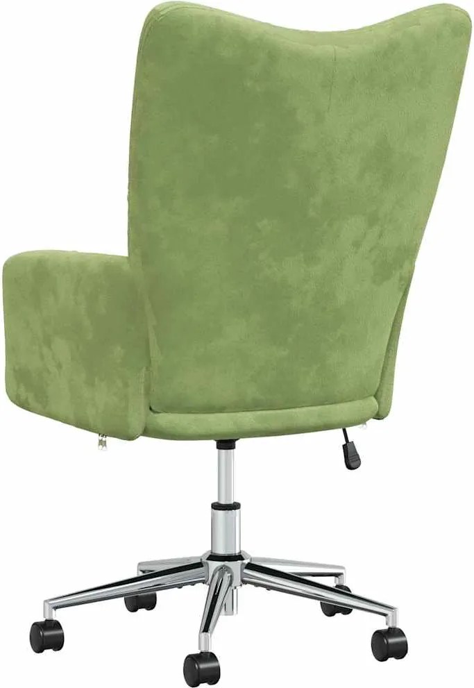 Relaxační křeslo světle zelené samet 328164