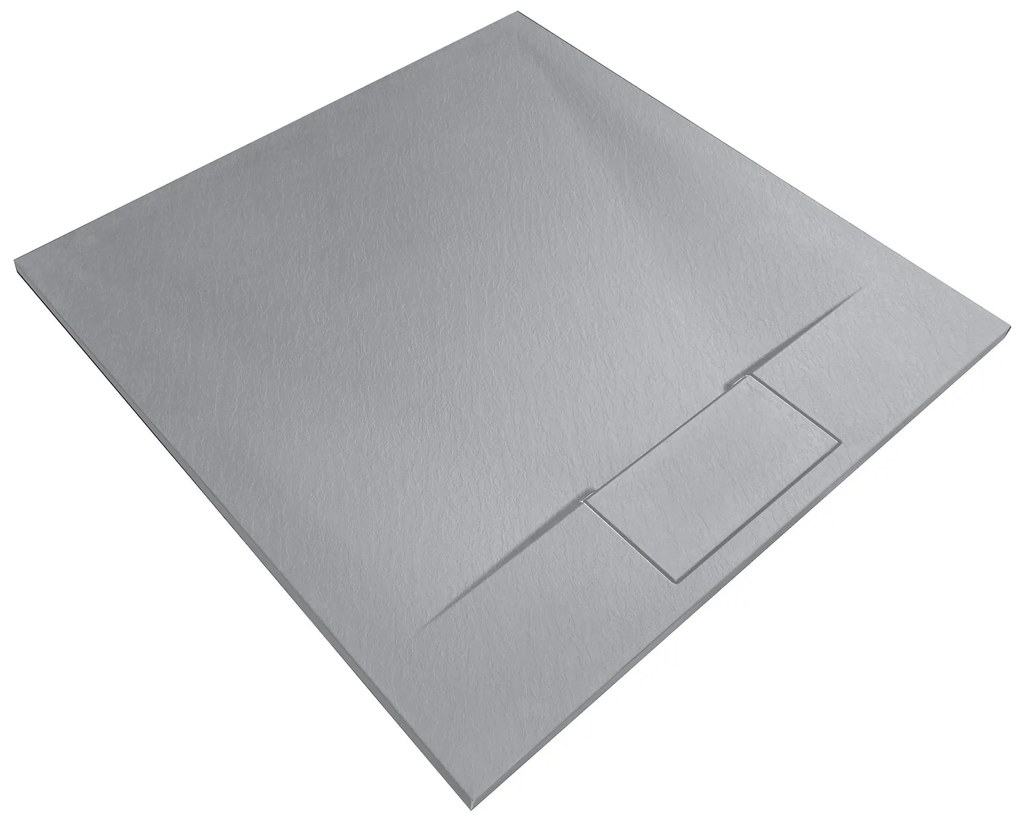 Rea Bazalt, sprchová vanička 90x90x2, 5 cm + nízký sifon, šedá, REA-K4105