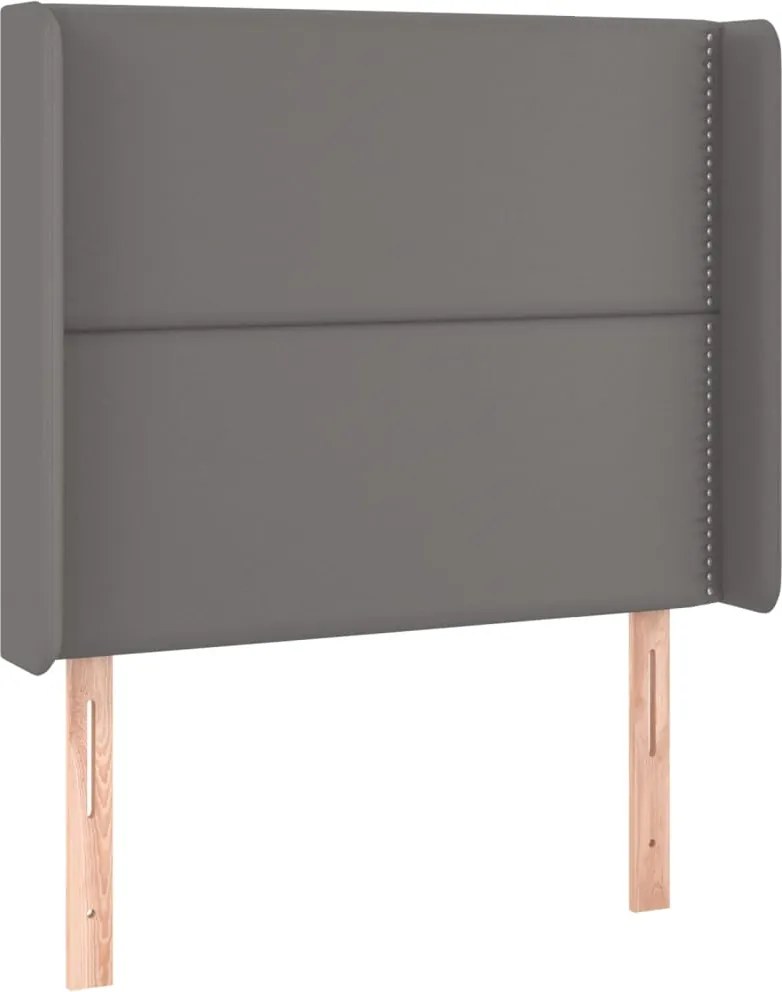 Box spring postel s matrací a LED šedá 100x200 cm umělá kůže 3139311