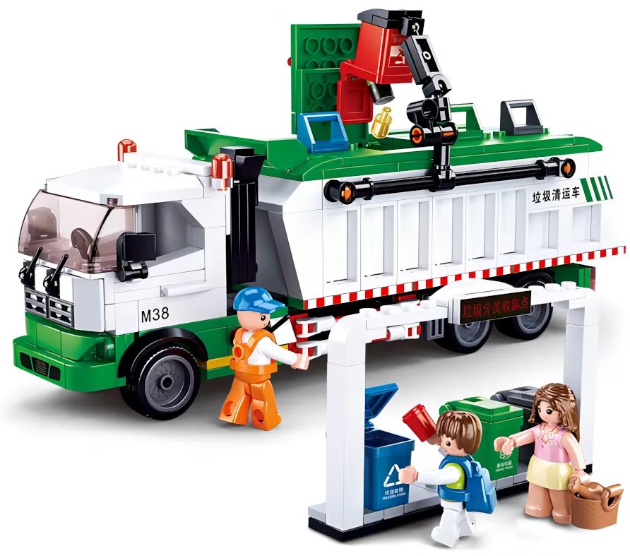 Sluban Town M38-B0780 Popelářský recyklační vůz + hra s kartami