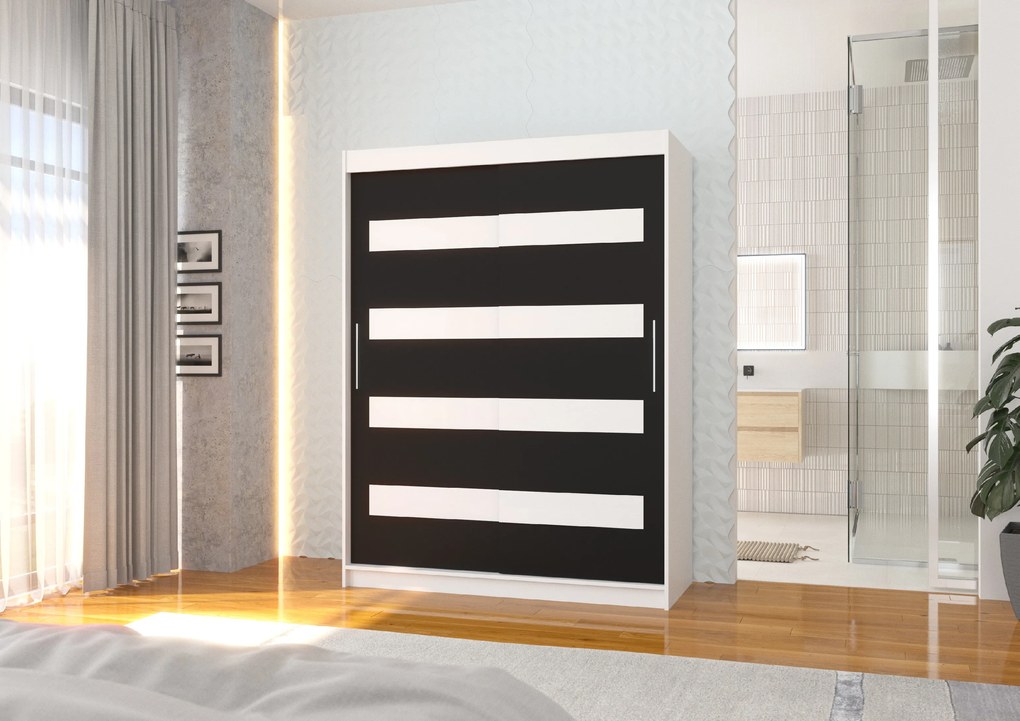 ADRK Furniture Skříň posuvná se zrcadlem MARTINEZ 150 ADRK-SW-MAR-WB-WL-150
