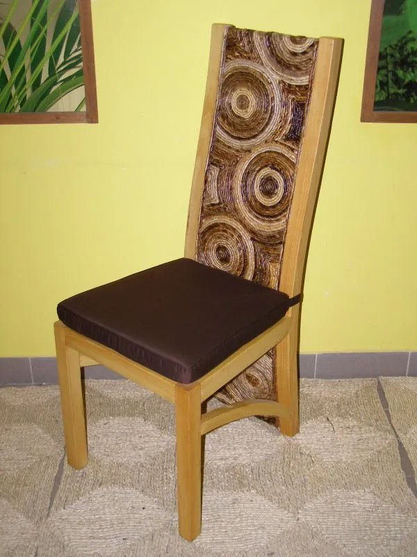 Ratan jídelní židle HAIFA - borovice - banánový list