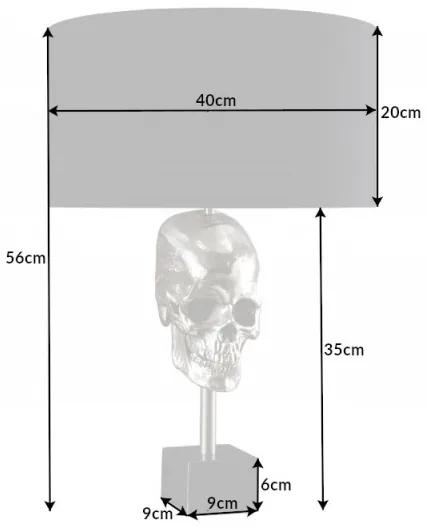 Noble Home Stříbrná stolní lampa Skull