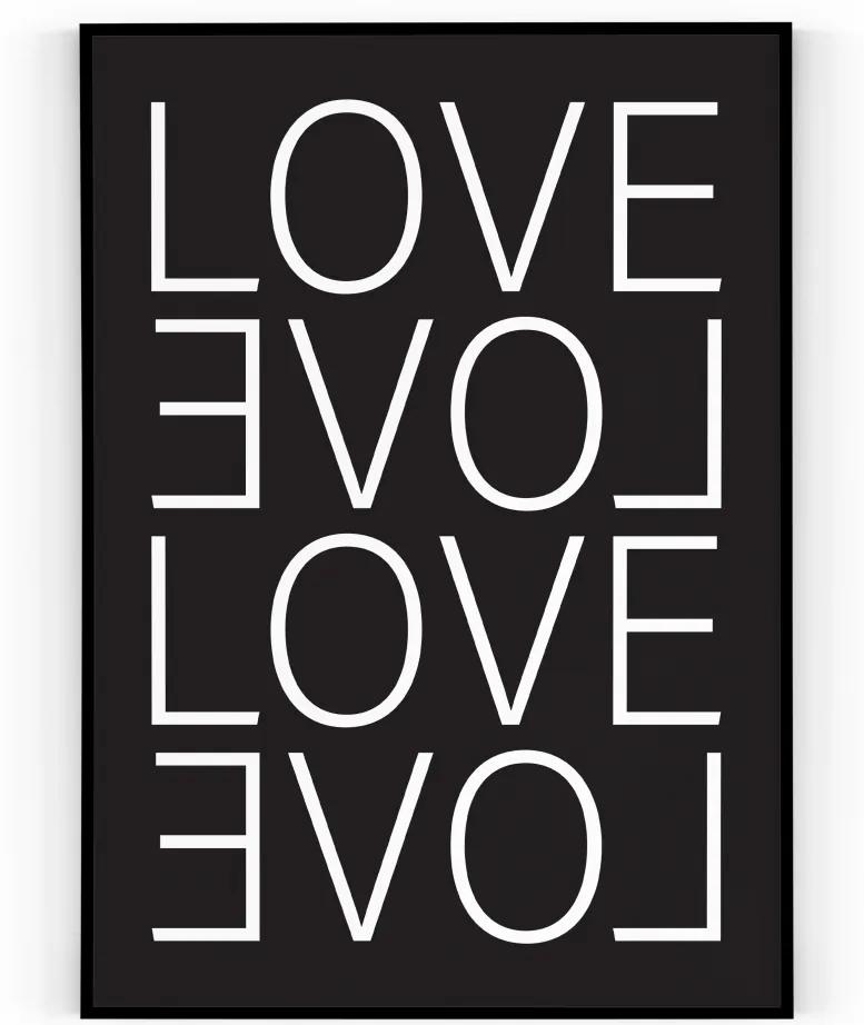 Plakát / Obraz Love Černá Samolepící plátno A4 - 21 x 29,7 cm