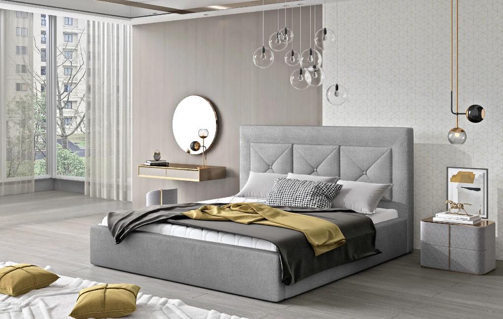 Eltap Čalouněná postel Cloe s úložným prostorem Materiál a barva potahu: Grande 81 - šedá, Rozměry (cm): 160x200