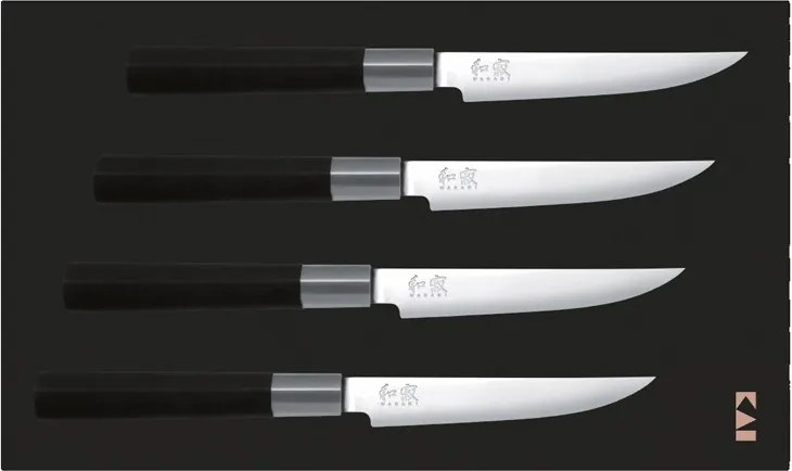 67S-404 Sada 4 steakových nožů KAI Wasabi Black
