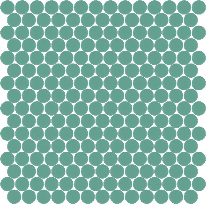 Hisbalit Skleněná mozaika zelená; tyrkysová Mozaika 222A SATINATO kolečka  prům. 2,2 (33,33x33,33) cm - KO222ALH
