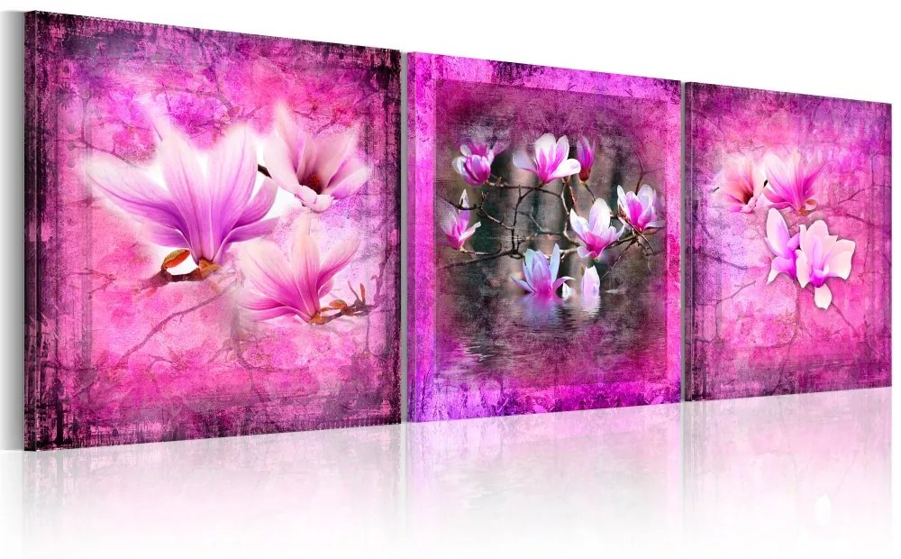 Obraz na plátně Bimago - Růžová magnolie 120x40 cm
