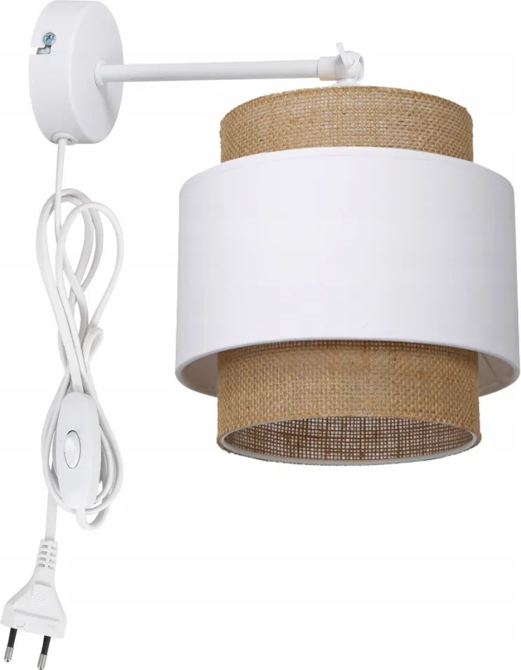 Nástěnná Lampa Boho Jutová S Vypínačem