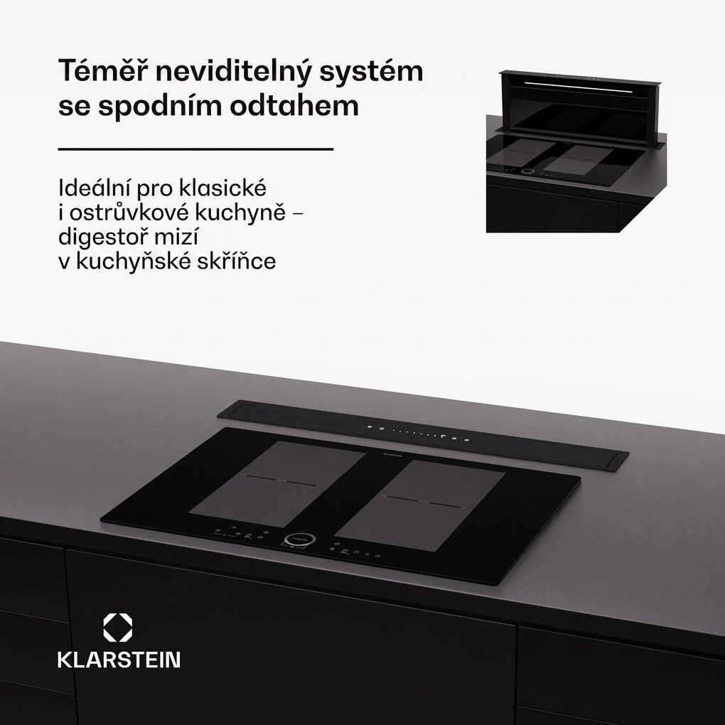 Klarstein Royal Flush Eco 75, digestoř, 75 cm, 714 m³/h, EEK A++
