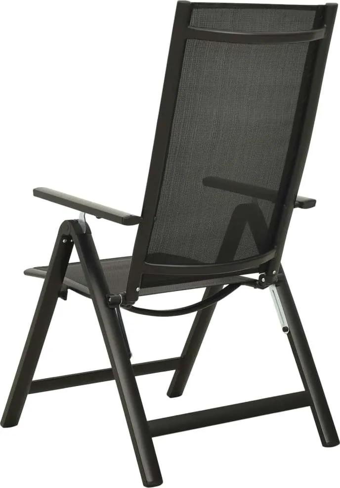 vidaXL Skládací zahradní židle 2 ks textilen a hliník černé [312188]