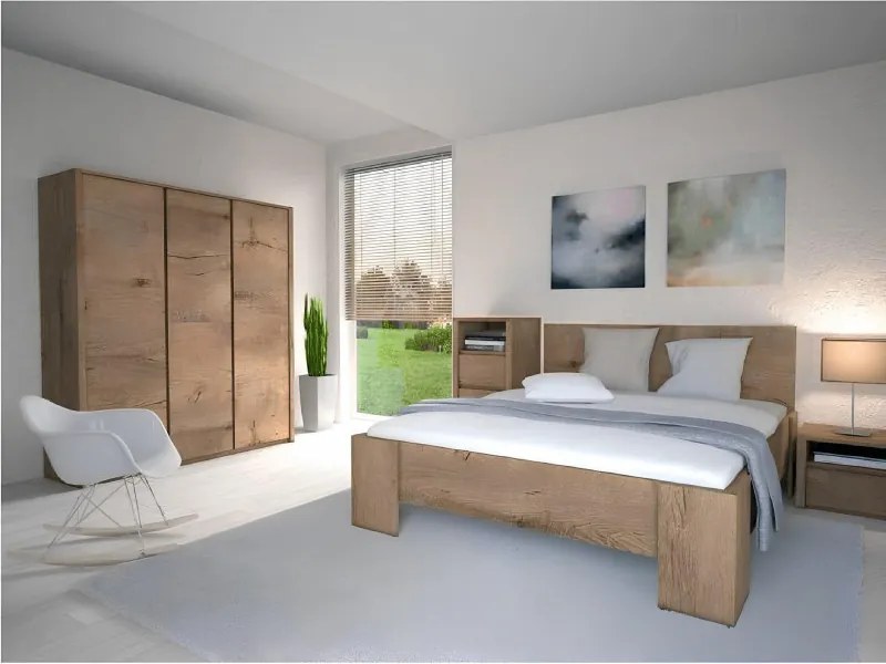 Postel MONTANA L1 160x200, dub lefkas tmavý Kondela 0000086180