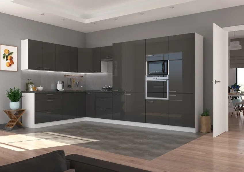 Kuchyňská skříňka LARA šedá 60x60 GN-90 1F (45°)