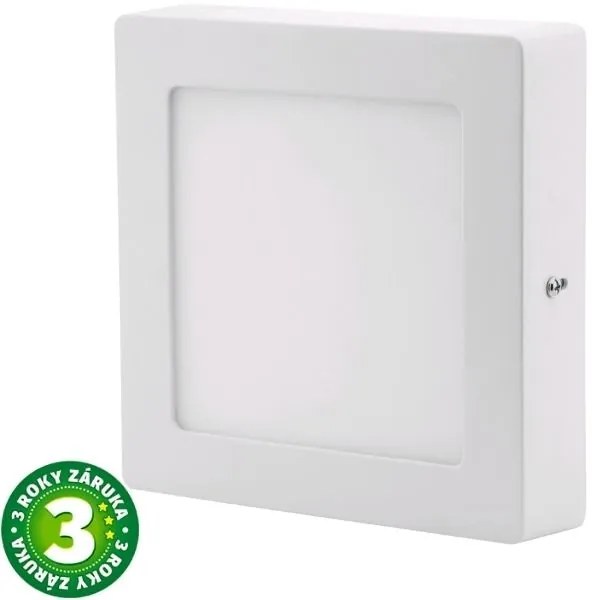 Prémiový přisazený LED panel 18W 1480lm, teplá, čtvercový, 3 roky