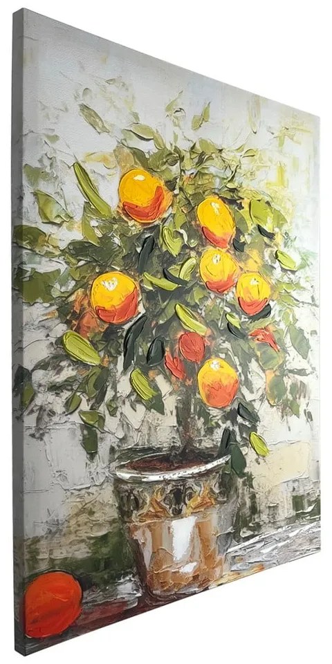 Obraz s ručně malovanými prvky na plátně 70x100 cm Oranges – Styler