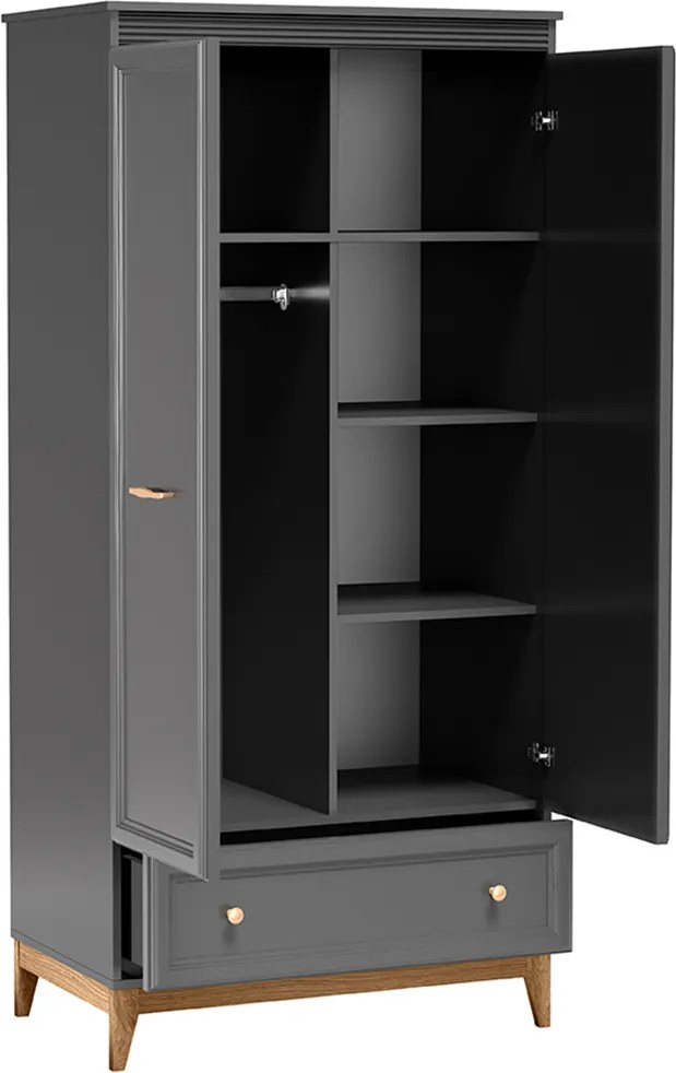 TERRA s | šatní skříň TA-10 | 92 cm | šedá