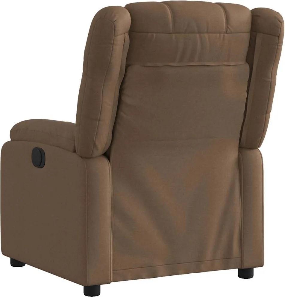 Elektrické polohovací křeslo hnědé textil 3205182