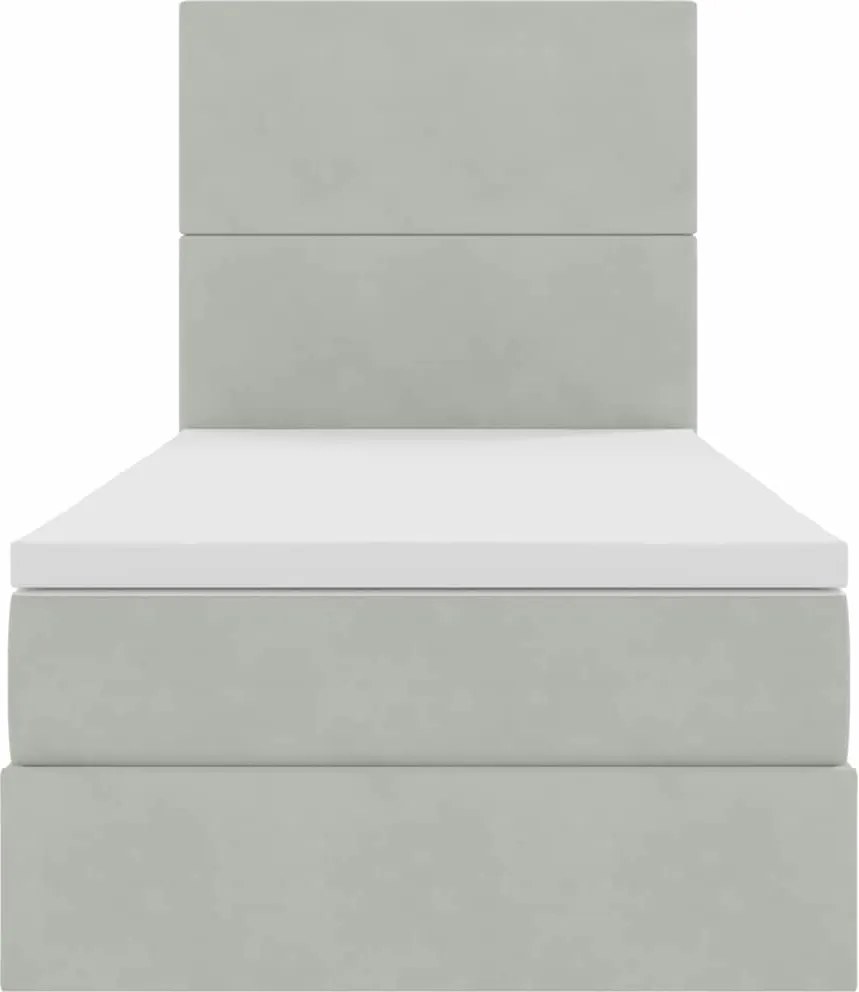 Postel s úložným prostorem a matrací Světle šedá 90 x 200 cm 3371943