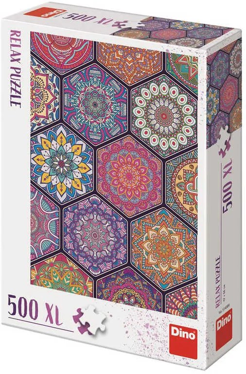 DINO Puzzle 500 dílků XL Mandaly 47x66cm skládačka dn514089