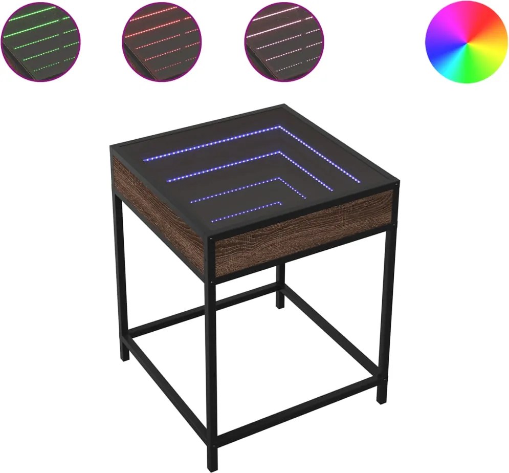Noční stolek s Infinity LED hnědý dub 40 x 40 x 51 cm 3284095