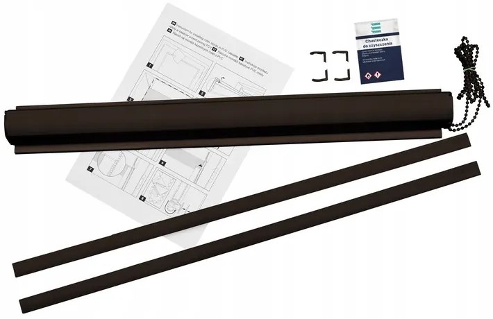 Dekodum Roleta den a noc v hnědé kazetě premium, barva látky Stříbro Šířka (cm): 81, Výška (cm): Standardní (do 150 cm), Strana mechanismu: Práva