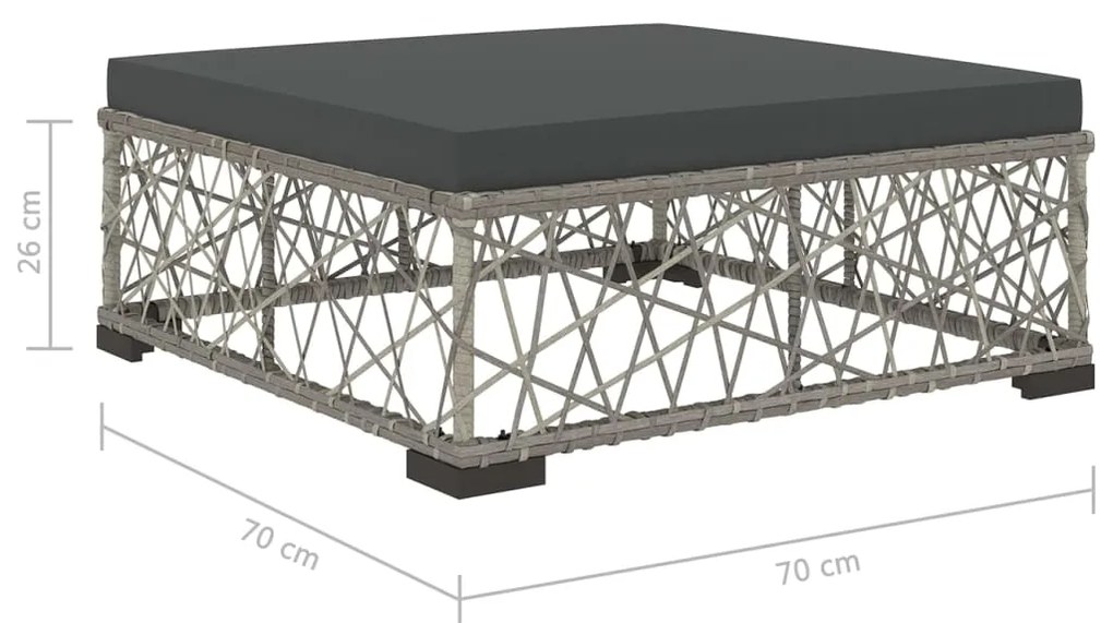 vidaXL Marketos 6dílná zahradní sedací souprava s poduškami polyratan šedá