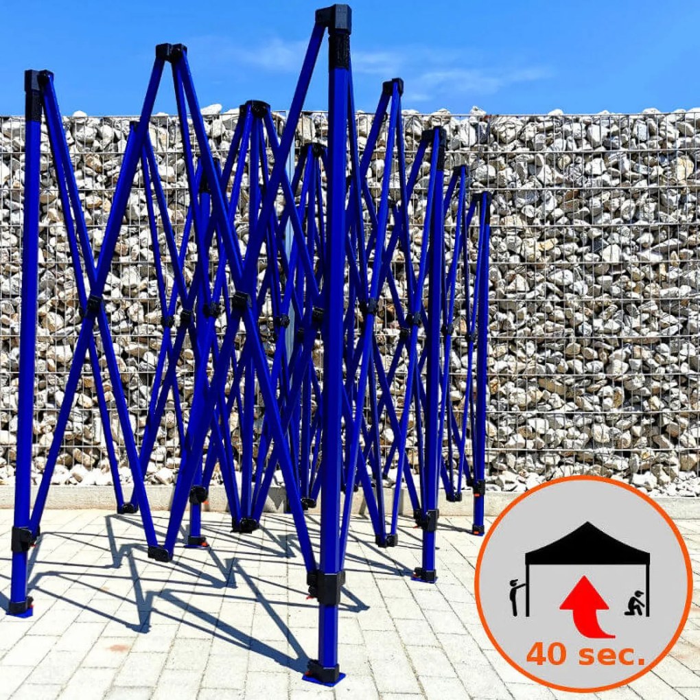 BRIMO Nůžkový párty  stan 3x6m - s 3 stěnami - Oranžová E. Ocel