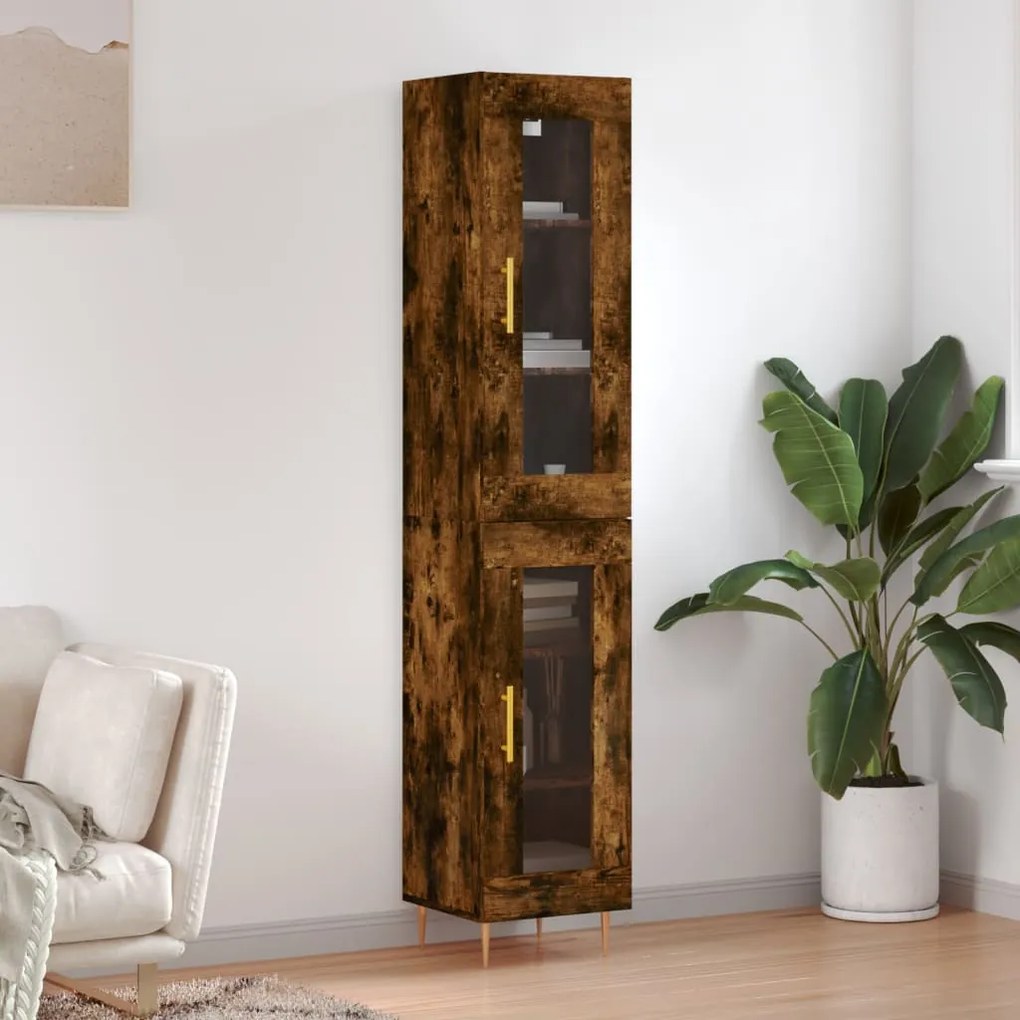 Skříň highboard kouřový dub 34,5 x 34 x 180 cm kompozitní dřevo 3199422