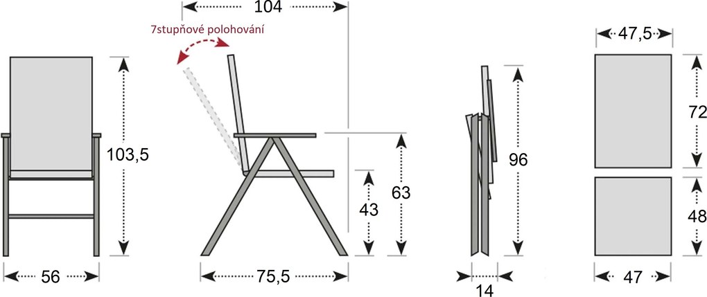 Doppler CONCEPT TEAK FSC® polohovací zahradní křeslo