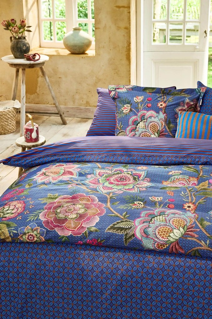 Pip Studio perkálové povlečení Bombay Bold tmavě modré 140 x 200 + 70 x 90 cm (Kvalitní perkálové povlečení na jednolůžko)