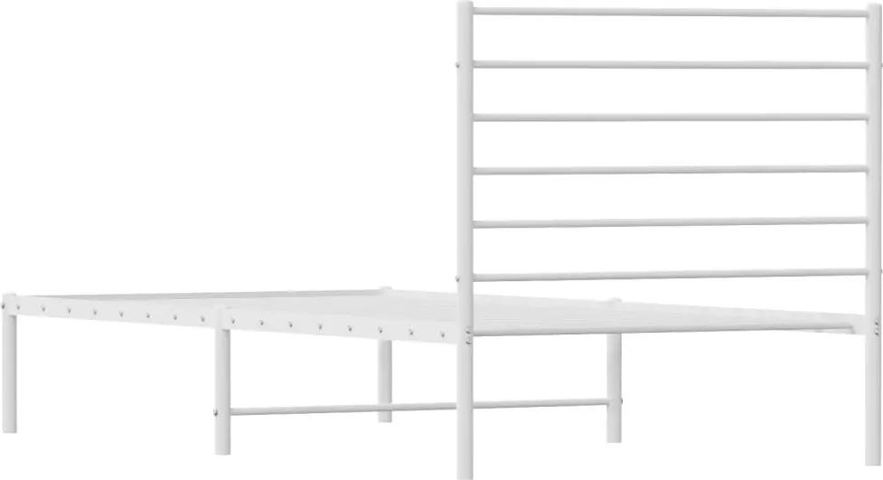 vidaXL Kovový rám postele s čelem 80 x 200 cm [352359] Barva: Bílá