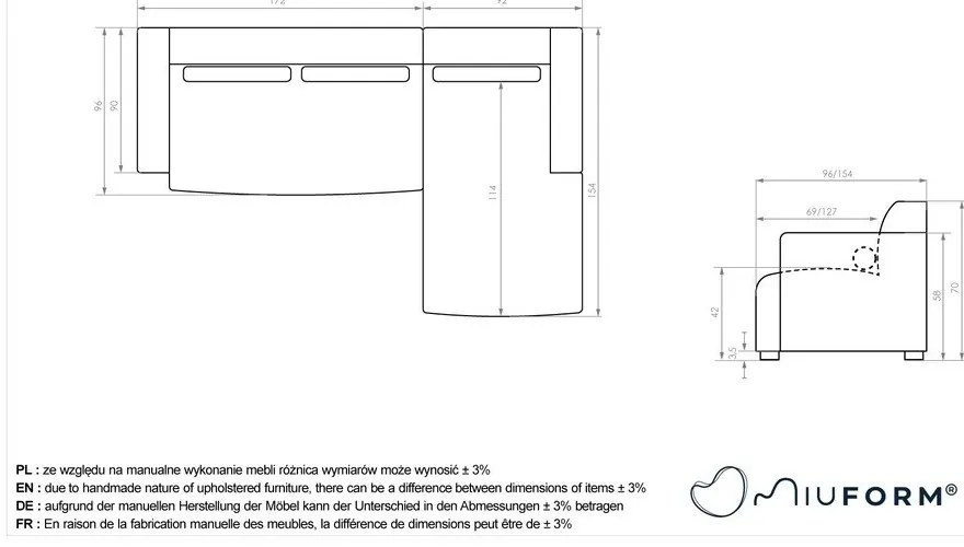 Zelená rohová pohovka (pravý roh) Flex Felix – Miuform