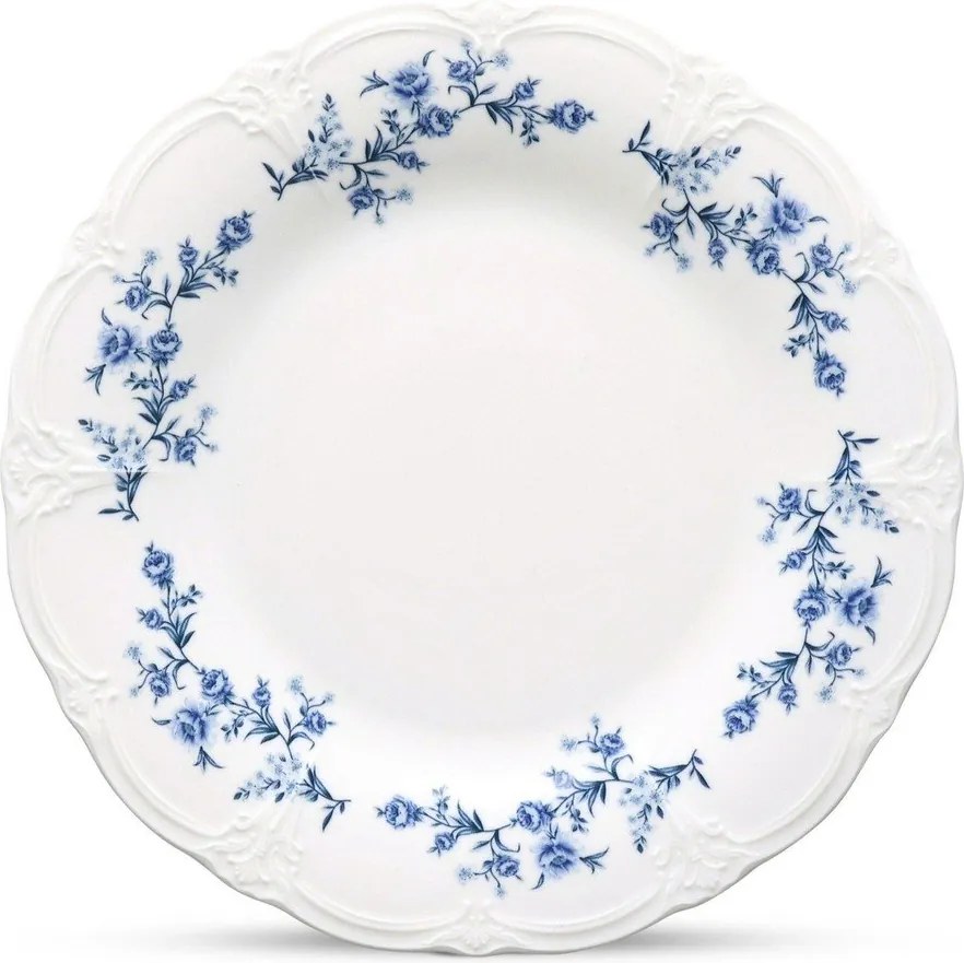 Bílý/modrý porcelánový talíř ø 27,5 cm Retro – BonBistro