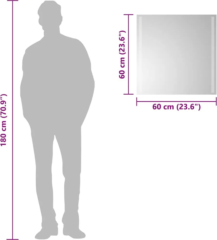Koupelnové zrcadlo s LED osvětlením 60 x 60 cm 151740
