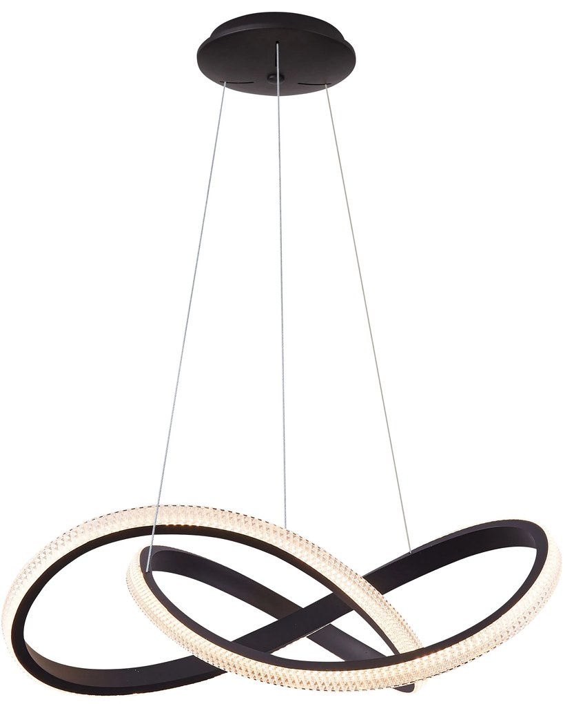 LED stmívatelný lustr Infinity 80 Cct černá s dálkovým ovládáním