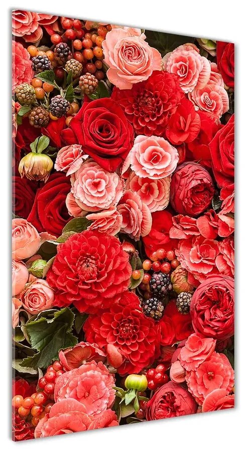 Wallmuralia Foto obraz fotografie na skle Kytice květin 60x120 cm