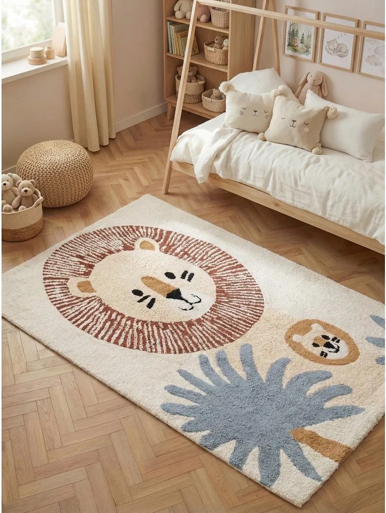 Krémový pratelný/ručně tkaný bavlněný dětský koberec 140x200 cm Snuggle Leander – Hanse Home
