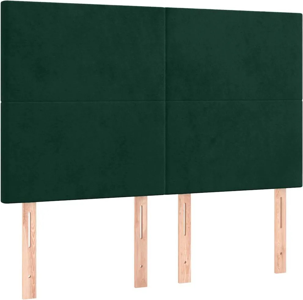 Box spring postel s matrací tmavě zelená 140x190 cm samet 3132558