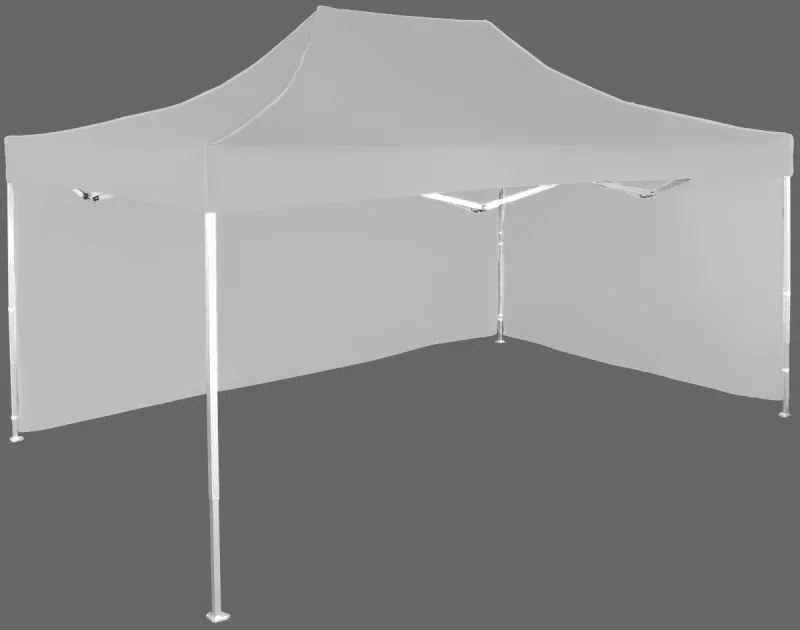 Nůžkový stan 3x4,5m hlinikovy, 2 boční plachty, Šedá / antracitová