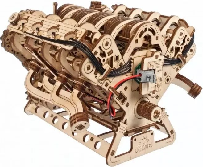 Ugears 3d puzzle motor v8, 776 dílků