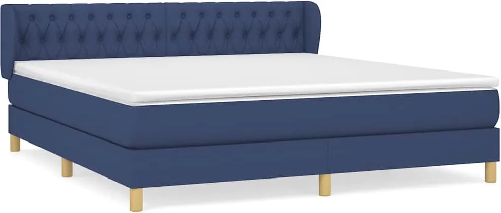 Box spring postel s matrací modrá 180x200 cm textil 3127067