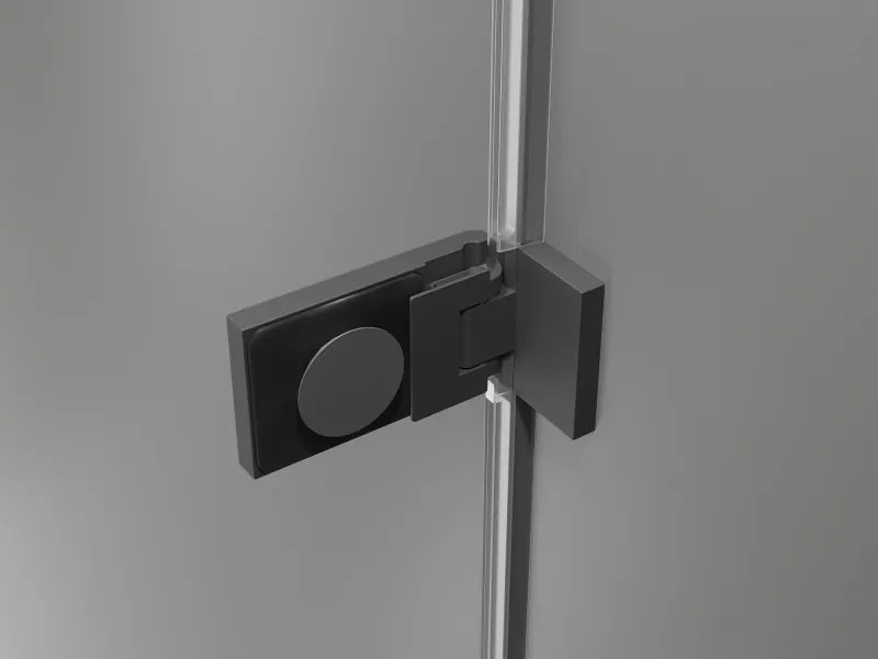 Mexen Lunar-F Duo, skládací sprchový kout 90 x 70 cm, 8mm čiré sklo, grafitový profil, 836-090L-070P-95-00